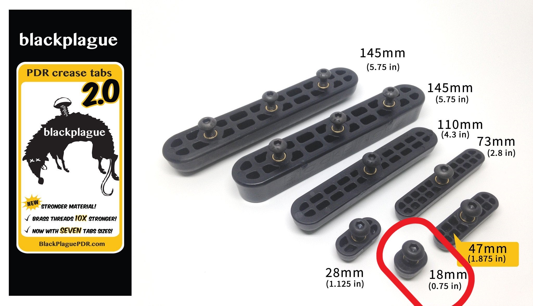 Black Plague 2.0 Crease Tab .75" or 18mm